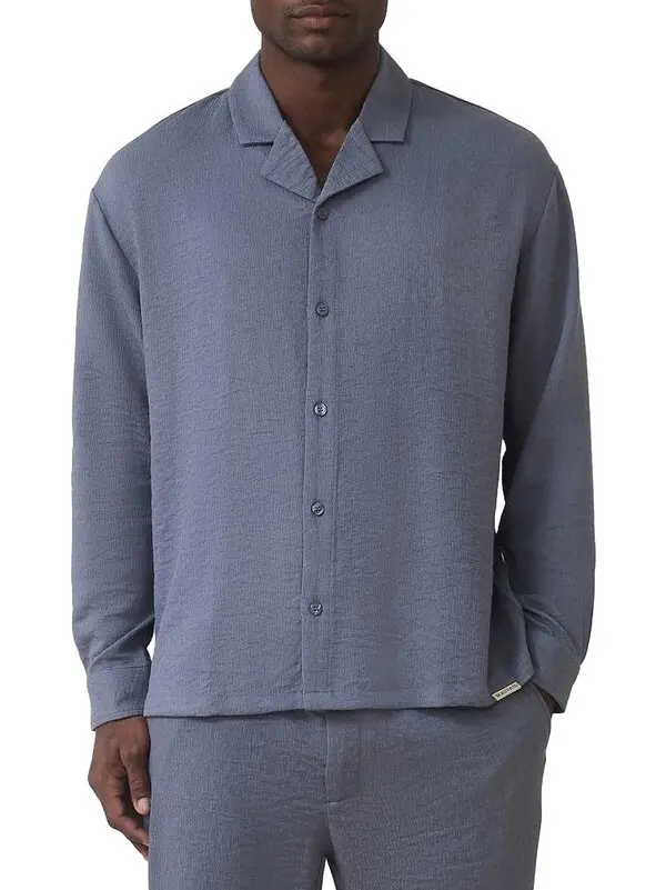 MAUVAIS Fiorano Long Sleeve Relaxed Fit Shirt - Medium Blue
