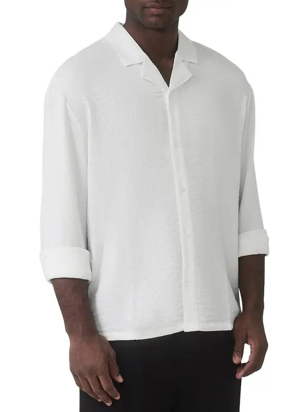 MAUVAIS Fiorano Long Sleeve Relaxed Fit Shirt - White