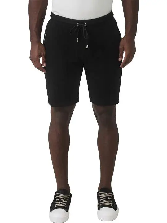 MAUVAIS Textured Stretch Slim Shorts - Black