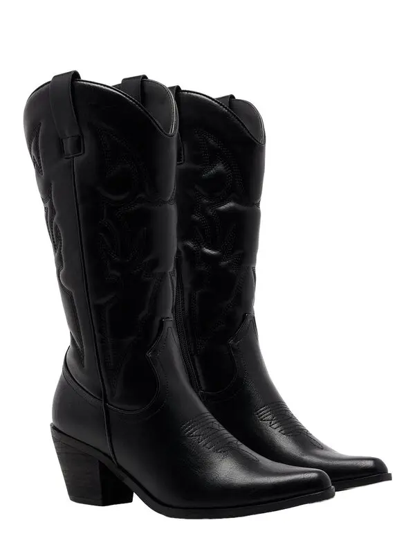 THERAPY AUSTRALIA Pointed Toe Western Boots - Black