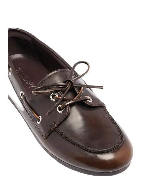 THERAPY AUSTRALIA Sailor Boat Shoe - Chocolate Burnished Pu