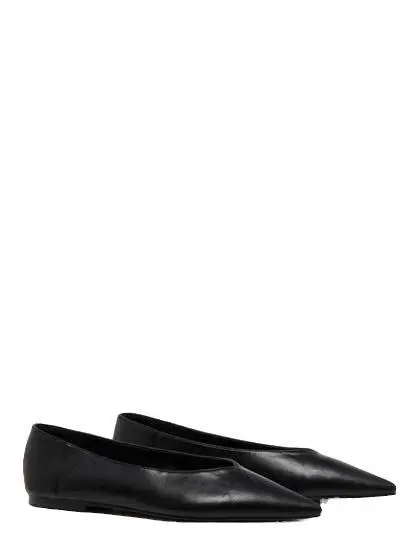 THERAPY AUSTRALIA Clara Pointed Toe Flats - Black Smooth Pu