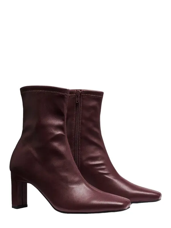 THERAPY AUSTRALIA Bette Sock Ankle Boots - Bordeaux Smooth