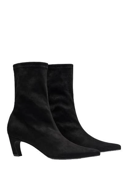 THERAPY AUSTRALIA Sacha Sock Bootie - Black Stretch Microfibre-suede