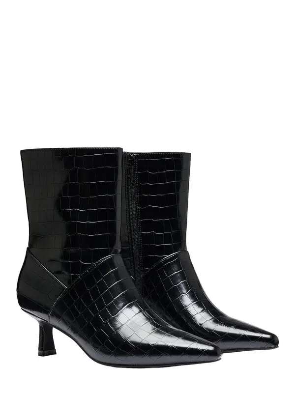 THERAPY AUSTRALIA Kacee Pointed Toe Ankle Bootie - Black Croc