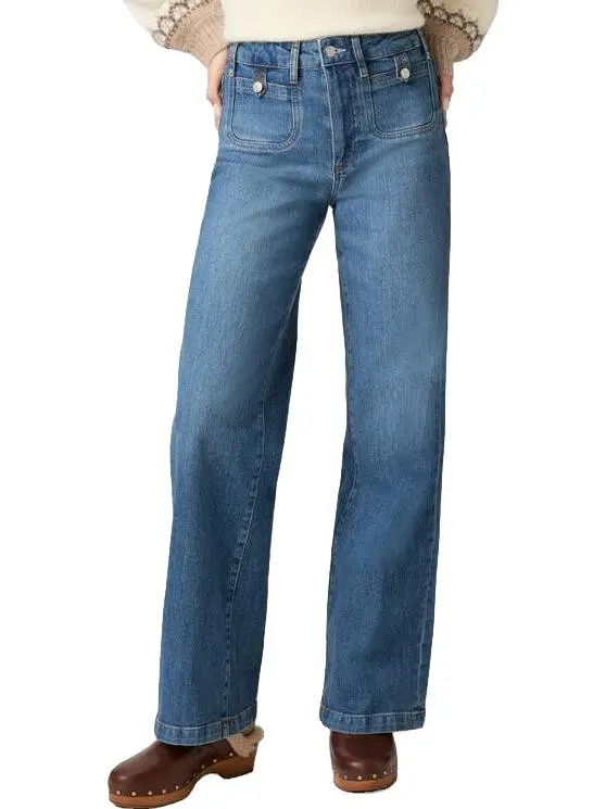 Paige Anessa Button Pocket Wide Leg Jeans - Written