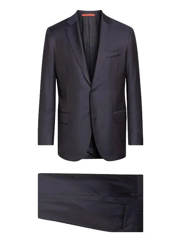 Isaia Sanita Aquaspider Super 160s Wool Suit - Navy