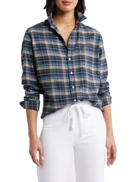Frank & Eileen Eileen Plaid Button-up Shirt - Grey Yellow Blue Plaid