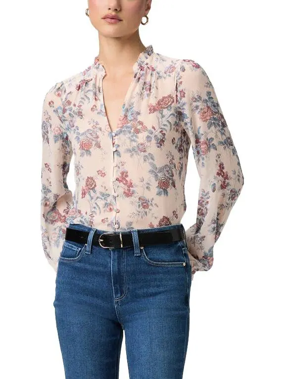 Paige Lula Floral Print Balloon Sleeve Top - Cherry Blossom Multi