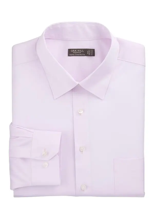 OAK HILL PREMIUM BY DXL Big & Tall Stretch Pinpoint Dress Shirt - Pink