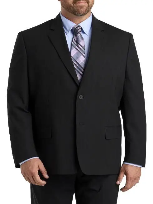OAK HILL BY DXL Big & Tall Perfect Fit Jacket-relaxer Suit Jacket - Black