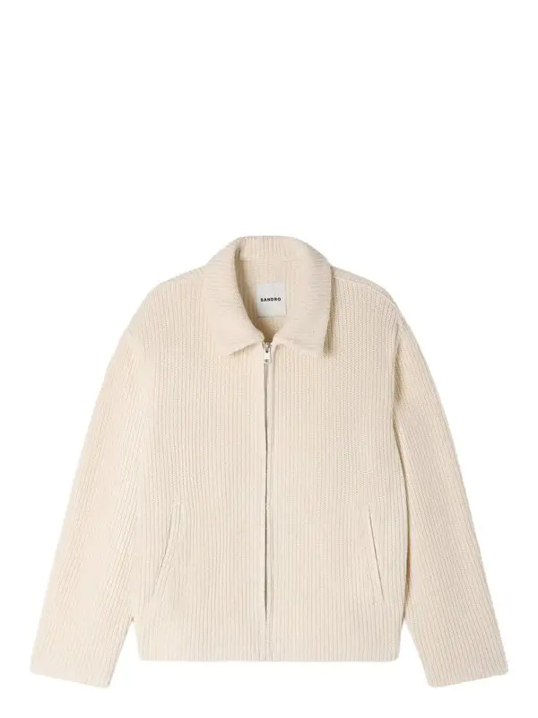 Sandro Knit-effect Jacket - Ecru