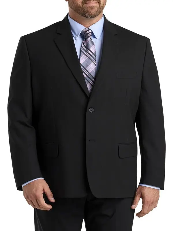 OAK HILL BY DXL Big & Tall Perfect Fit Jacket-relaxer Suit Jacket - Black