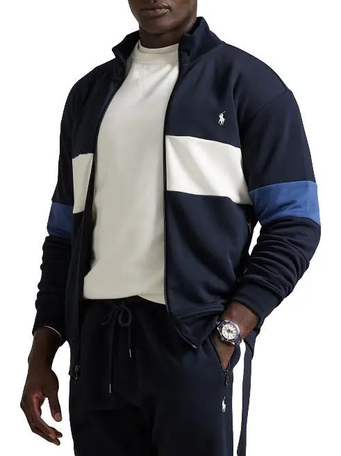 Polo Ralph Lauren Big & Tall Double-knit Mesh Mockneck Sweater - Aviator Navy