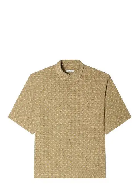 Sandro Link Print Loose-fit Shirt - Brown