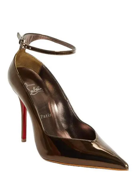 CHRISTIAN LOUBOUTIN Miss Z Ankle Strap Pump - Bronzo/bronzo