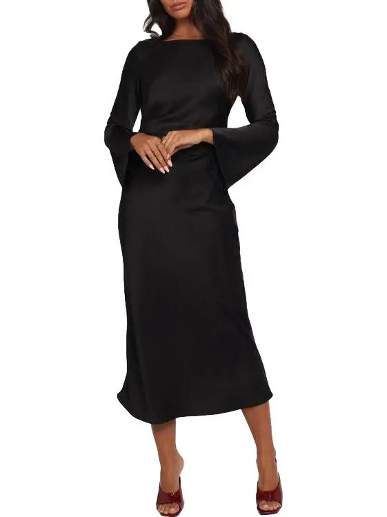 PETAL & PUP Kalyssa Long Sleeve Cocktail Dress - Black