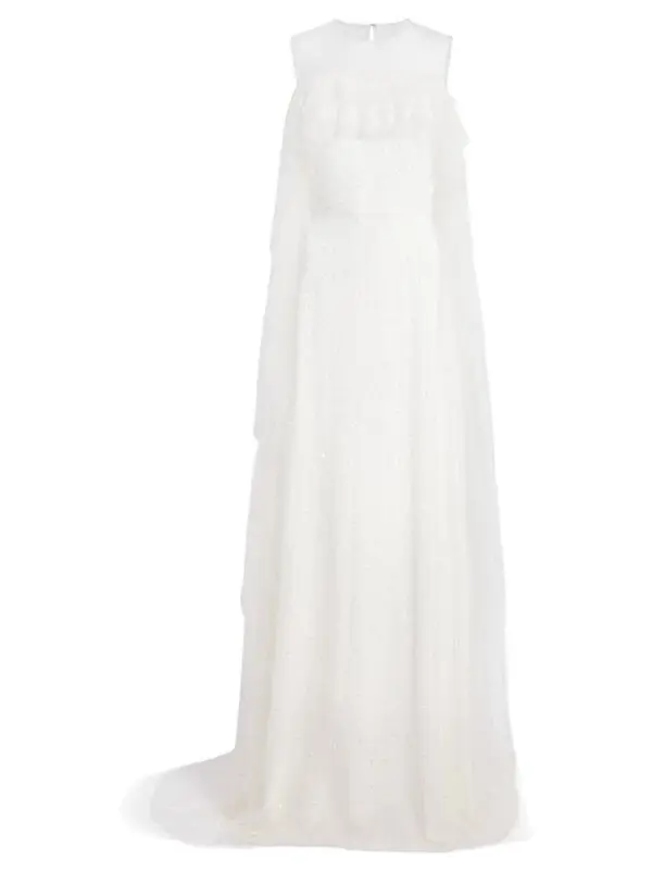 Jenny Packham Trevi Ruffled Dress - Ivory