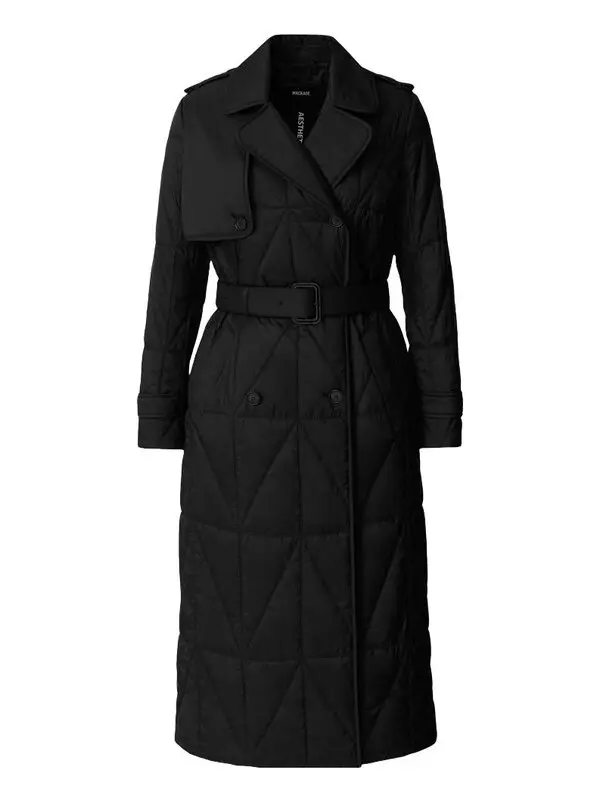 Mackage Mavis Quilted Maxi Trench Coat - Black