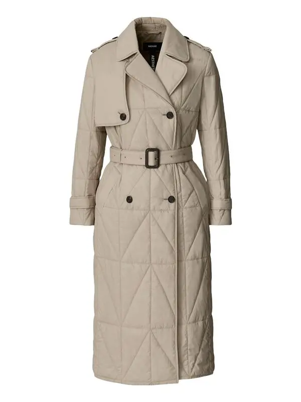 Mackage Mavis Quilted Maxi Trench Coat - Taupe