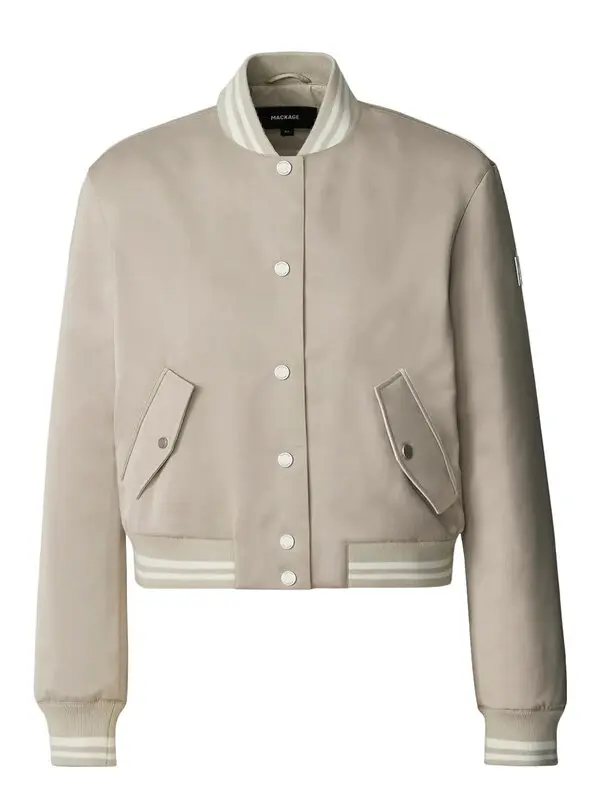 Mackage Satin Bomber Jacket - Taupe