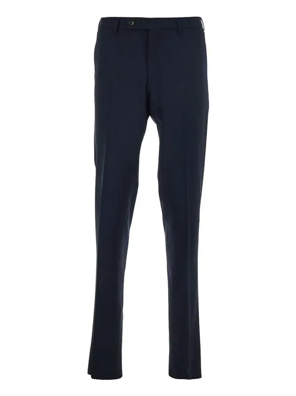 PT TORINO Slim Fit Trousers With Welt Pockets - Blue