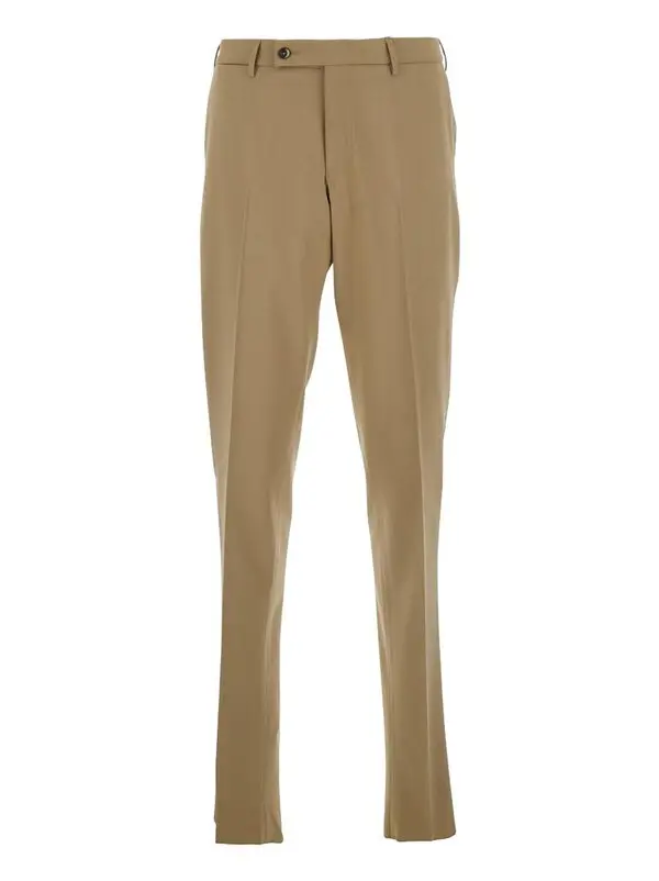 PT TORINO Slim-fit Wool Trousers - Beige