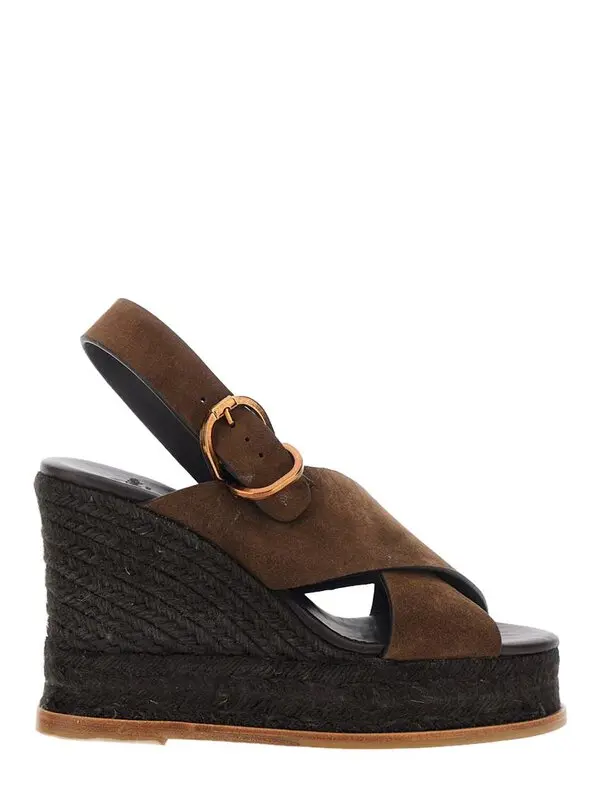 CastaÑer Bettina Leather Wedges - Brown