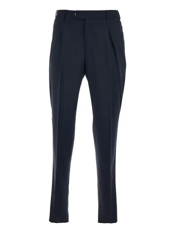 PT TORINO Slim Fit Wool Trousers - Blue