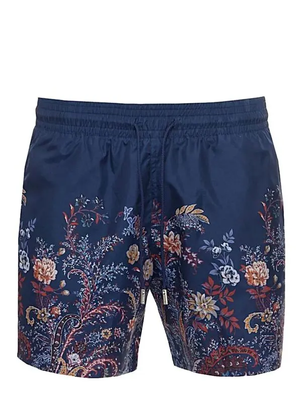Etro Printed Swim Trunks - White