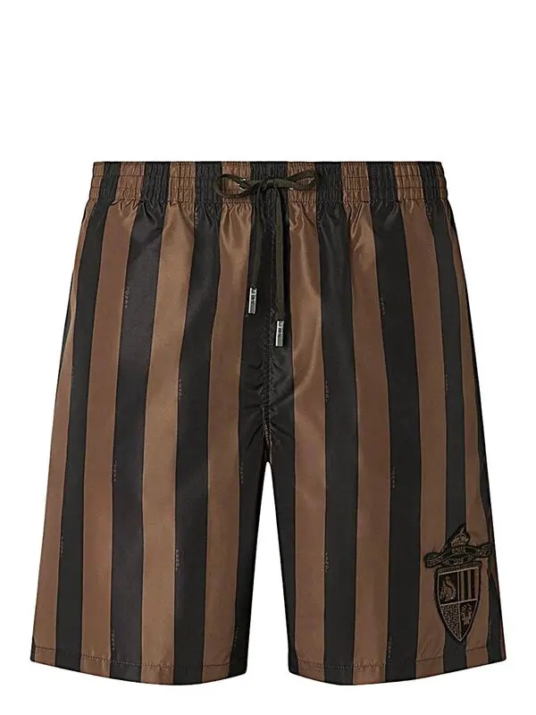 Fendi Striped Polyester Shorts - Brown