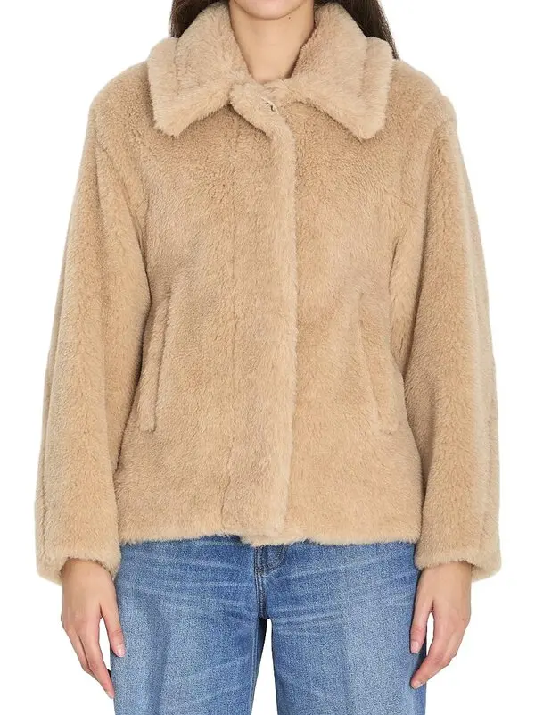 Max Mara Cropped Teddy Coat - Beige