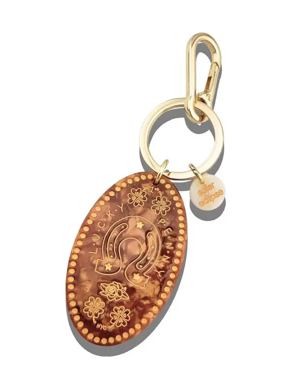 SOLAR ECLIPSE Lucky Penny Key Ring Bag Charm - Brown