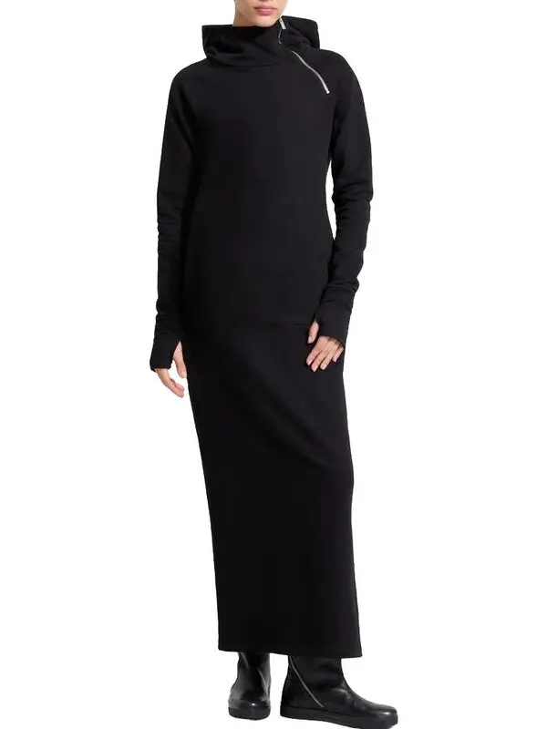 MARCELLA Tompkins Long Sleeve Hoodie Maxi Dress - Black