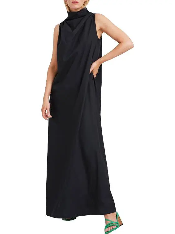 MARCELLA Minna Sleeveless Cotton Poplin Maxi Dress - Black
