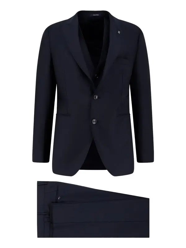 Tagliatore Virgin Wool Suit With Vest - Blue