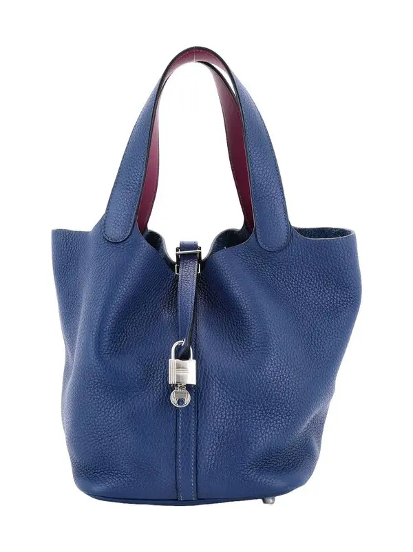 HERMES Picotin Lock Bag Clemence Mm - Deep Bleu/anemone