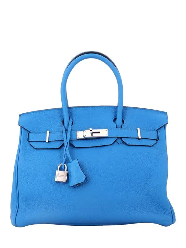 HERMES Birkin Handbag Blue Togo With Palladium Hardware 30 - Bleu Zanzibar