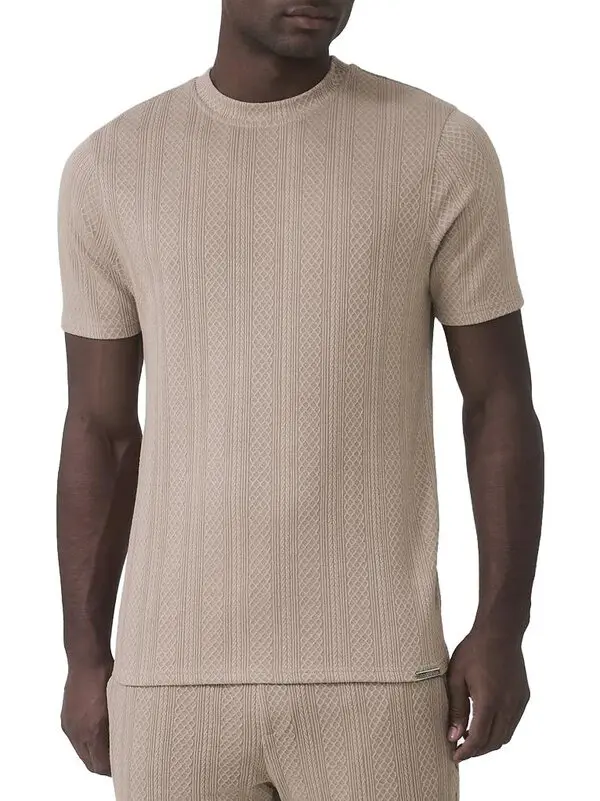 MAUVAIS Tanami Textured Stretch Slim Tee - Light Beige