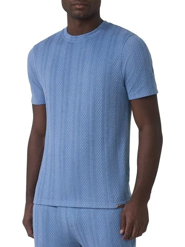 MAUVAIS Tanami Textured Stretch Slim Tee - Medium Blue
