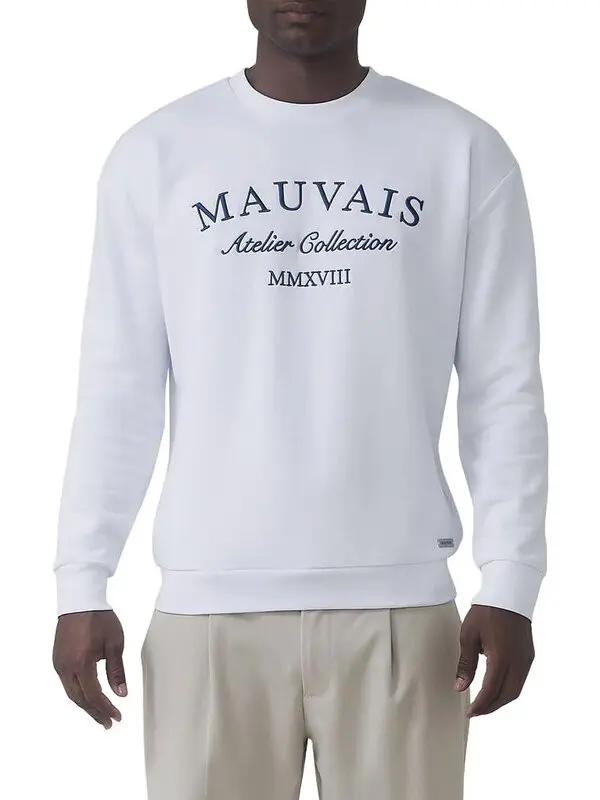 MAUVAIS Ricamo Regular Logo Crew Sweatshirt - White