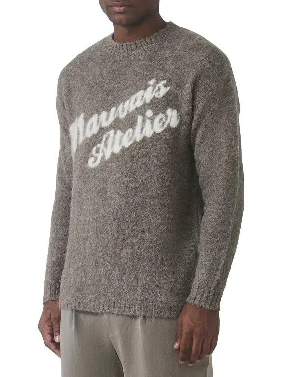 MAUVAIS Atelier Oversized Brushed Knit Sweater - Dark Beige