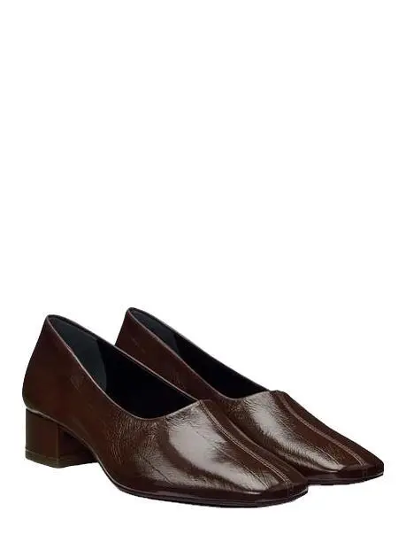 REFORMATION Inez Leather Pumps - Espresso Eel