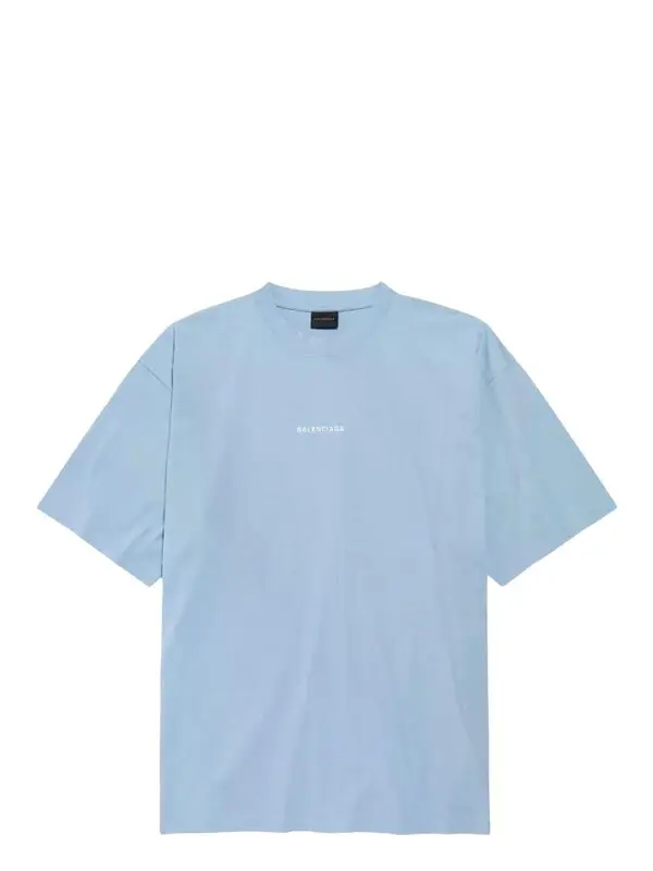 Balenciaga Embroidered Short-sleeved T-shirt - Blue