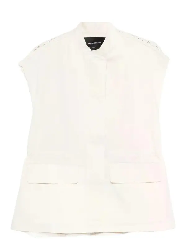 Fabiana Filippi Crochet-panel Sleeveless Waistcoat - Neutrals