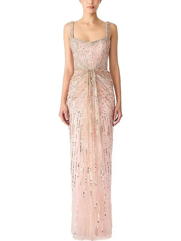 Jenny Packham Chrissy Sequin-embellished Gown - Pink Sprite