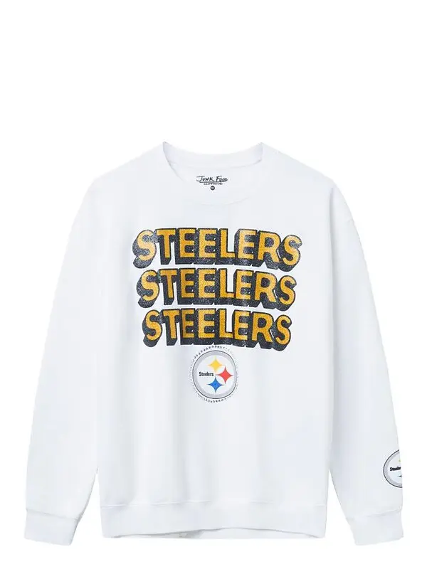 Junk Food Clothing Nfl Pittsburgh Steelers Fleece Crewneck - White