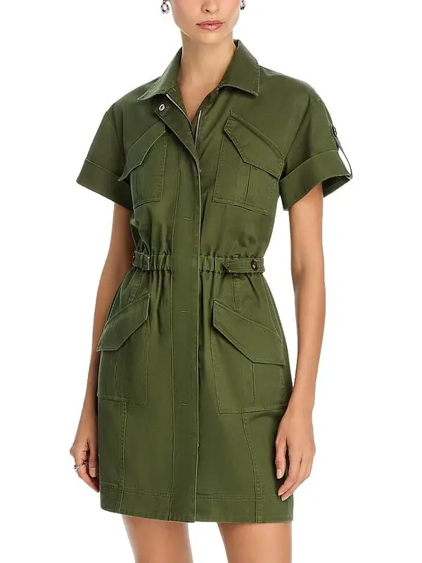 Derek Lam 10 Crosby Clotilde Cotton Drill Utility Dress - Fatigue