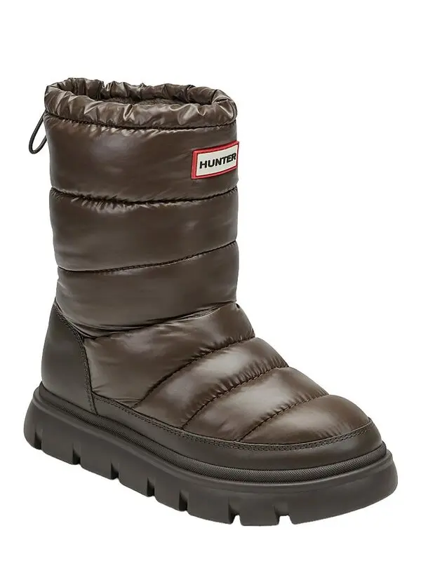 Hunter Maribels 3 Puffer Boots - Dark Brown