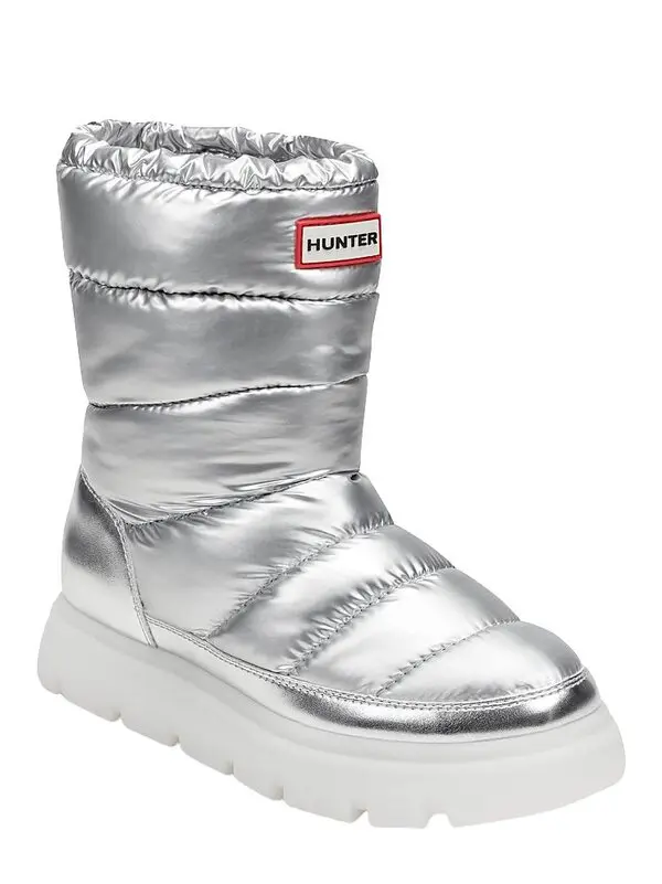 Hunter Maribels 3 Puffer Boots - Silver